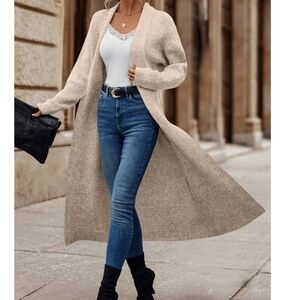 Sweaters | Cozy Solid Knit Open Front Long Oversized Cardigan | Poshmark